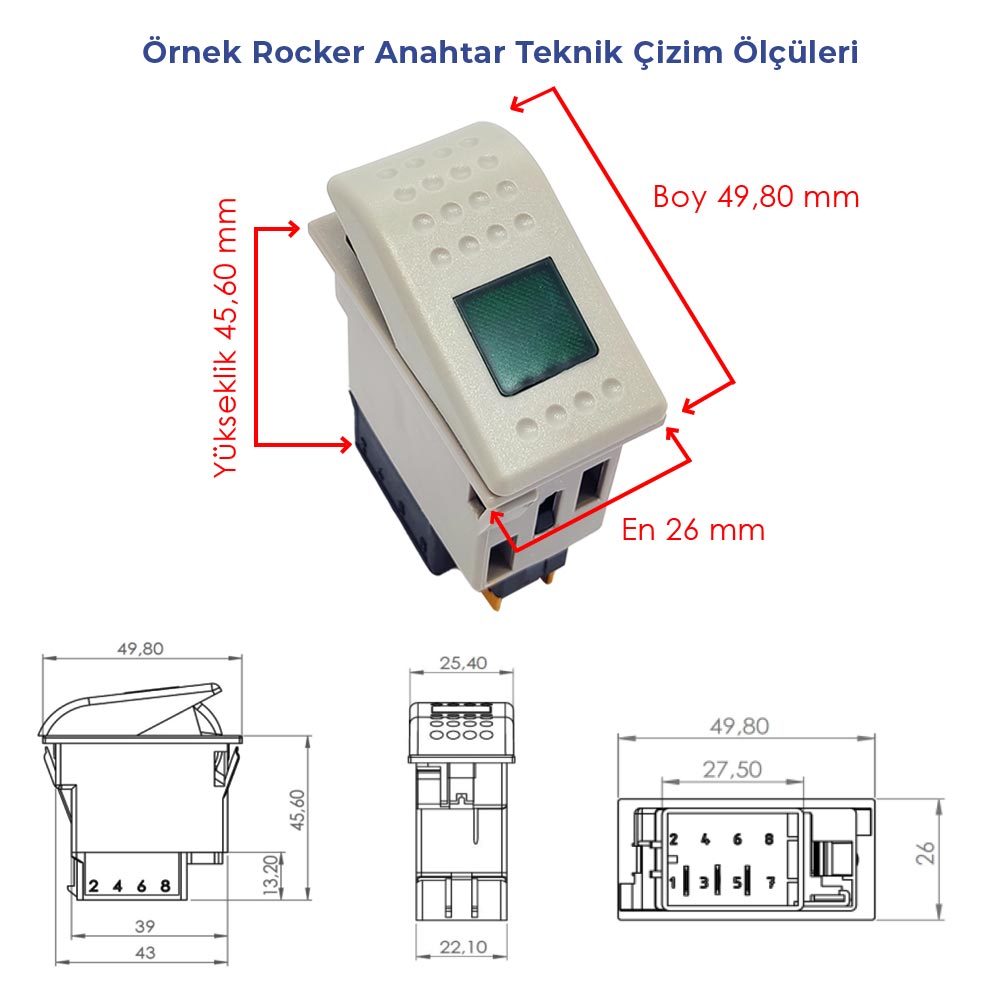 BMC Profesyonel Gri Cruise Kontrol Pto Set Anahtar Düğme Rocker Switch ...